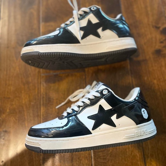 Bape | Shoes | Bapesta Ape Black And White Low | Poshmark